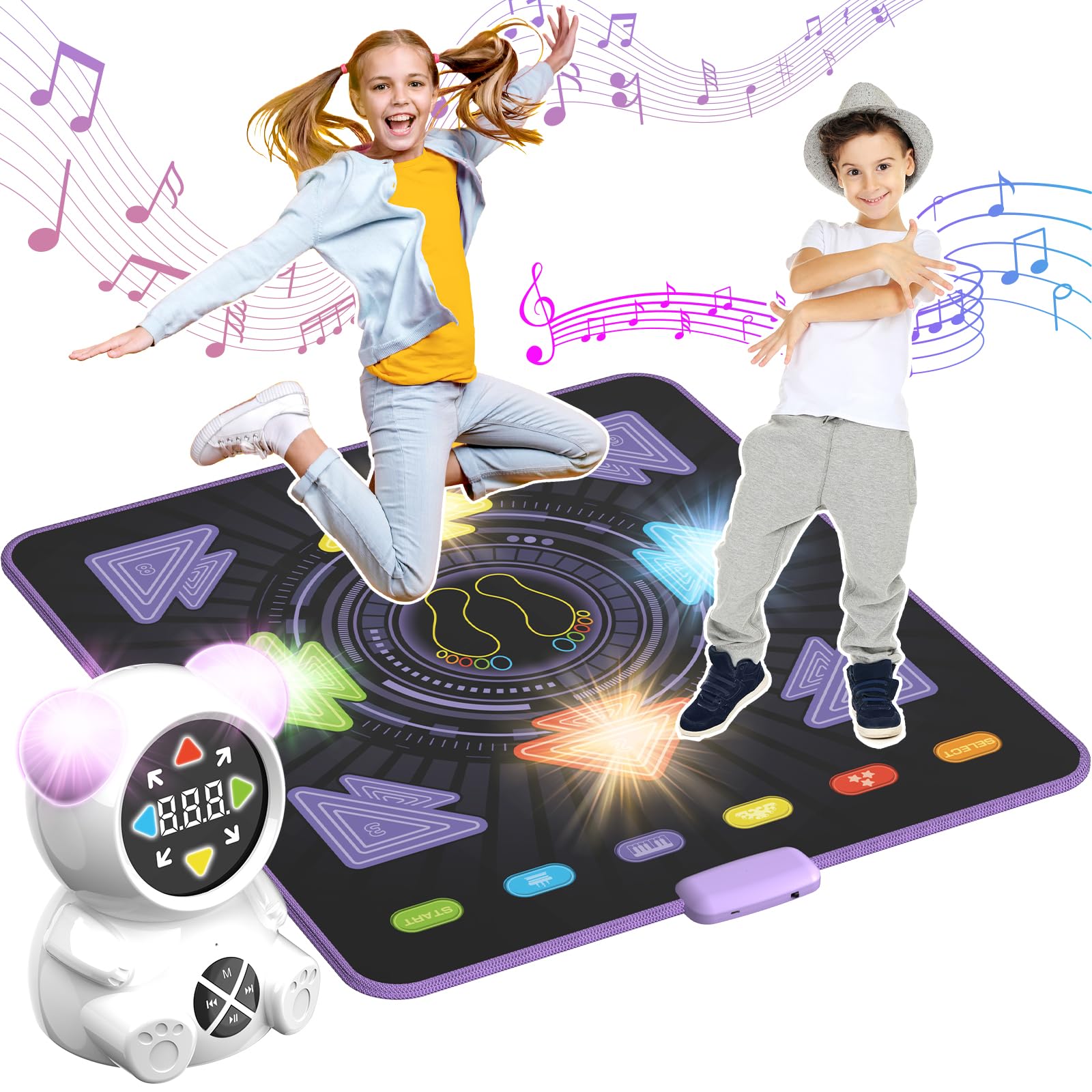 Amazon.com: HAPHOM Rechargeable Dance Mat for Girls Boys, 2024 Kids ...