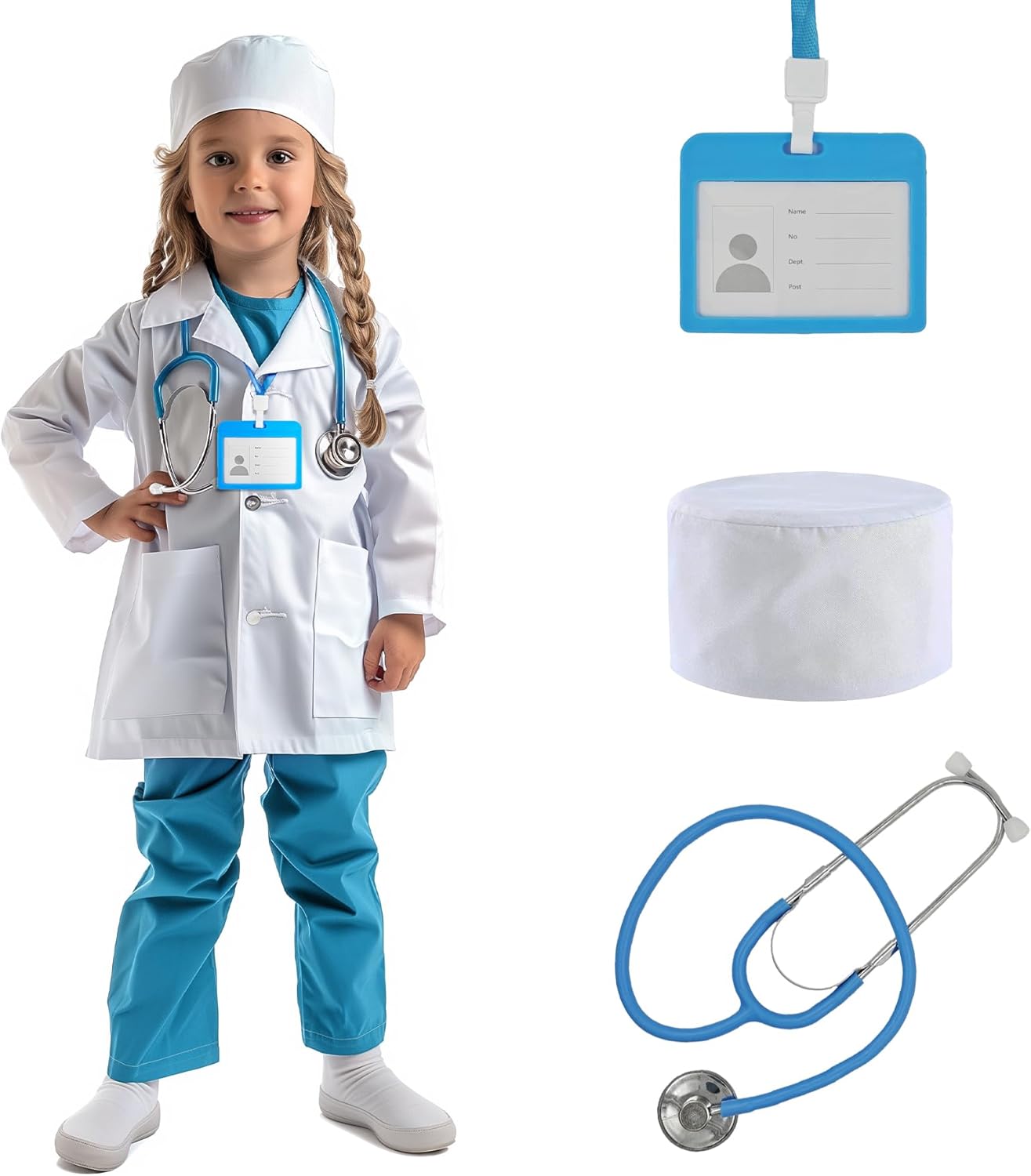Amazon.com: VZQI Lab Coat for Kids Doctor Costume Scientis Boys Lab ...