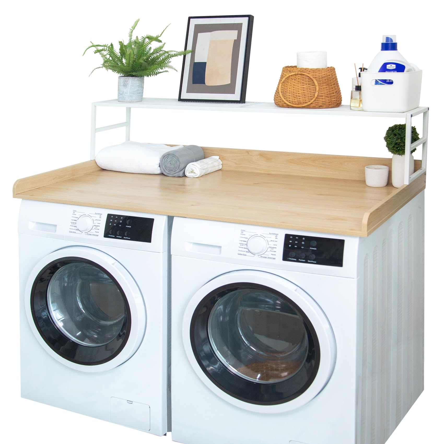 Amazon.com: Washer Dryer Countertop for the Top, Wood Washer Dryer ...