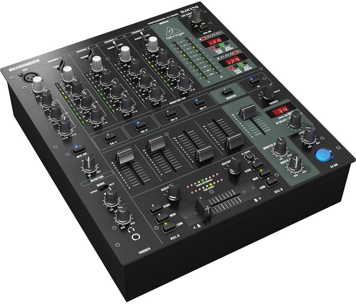 Amazon.com: Behringer Pro Mixer DJX750 4-channel DJ Mixer : Musical ...