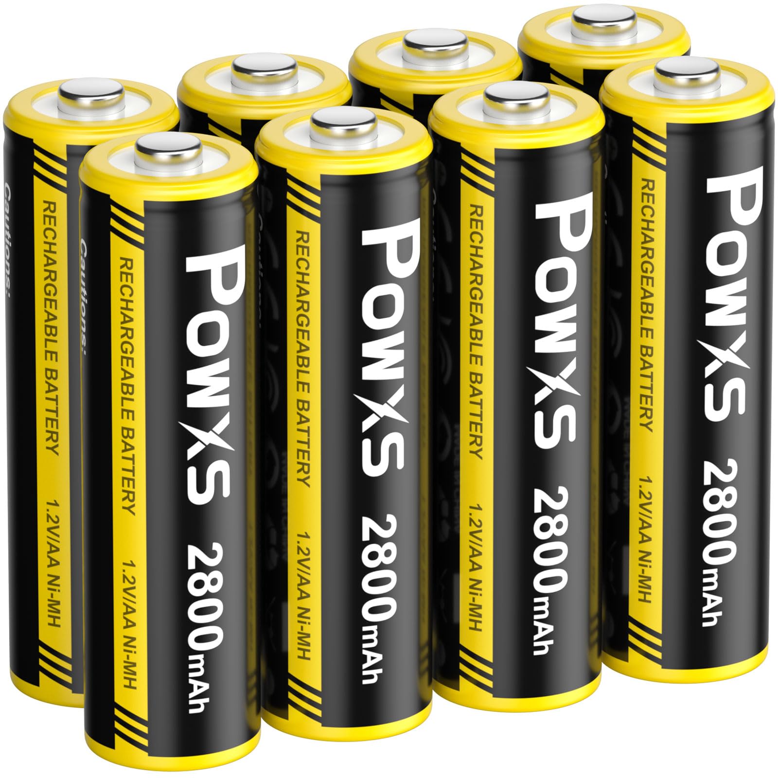 POWXS AA Rechargeable Batteries - Pre-Charged 2800mAh Ni-MH Double AA ...
