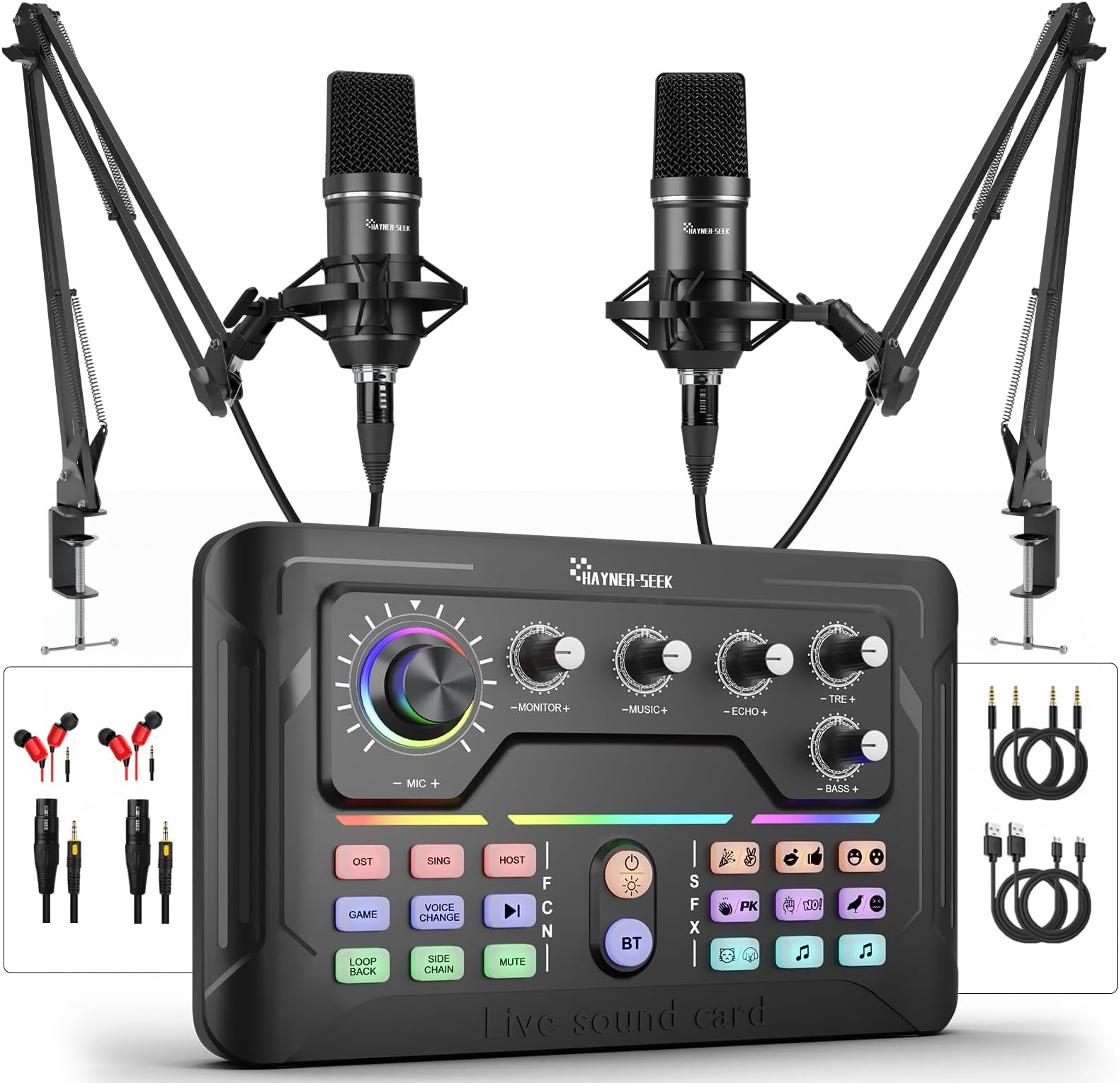 Amazon.com: V8s for 2, V8s Voice Changer with BM-800 Podcast Microphone ...