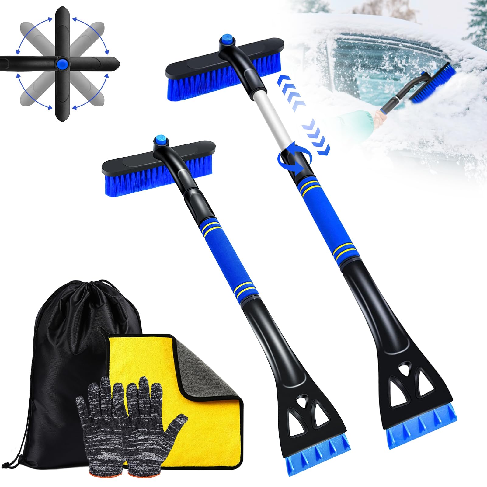 JWDMHSJ Eiskratzer Auto, eiskratzer Auto mit Besen eiskratzer Auto mit ...
