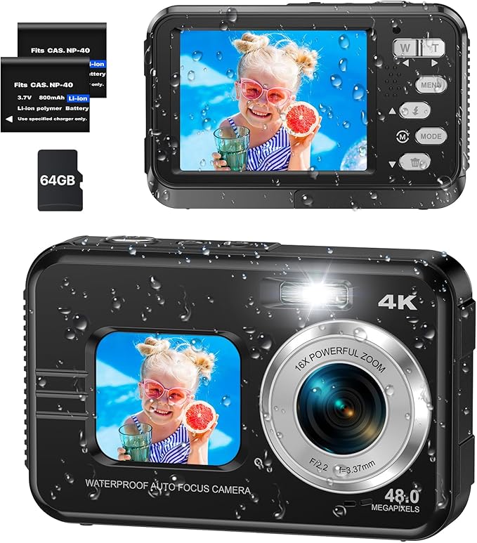 Amazon.com : 4K Underwater Camera with 64GB Card, 11FT Waterproof ...