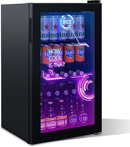 Amazon.com: HCK Gaming Mini Fridge 126 Can, Gaming Fridge with ...