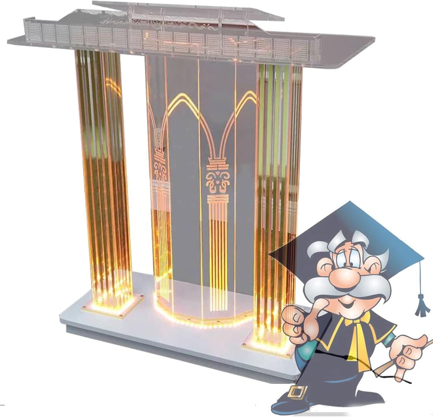 BTZHY Acrylic Lectern Pulpit Church Podium, Portable Podium with ...