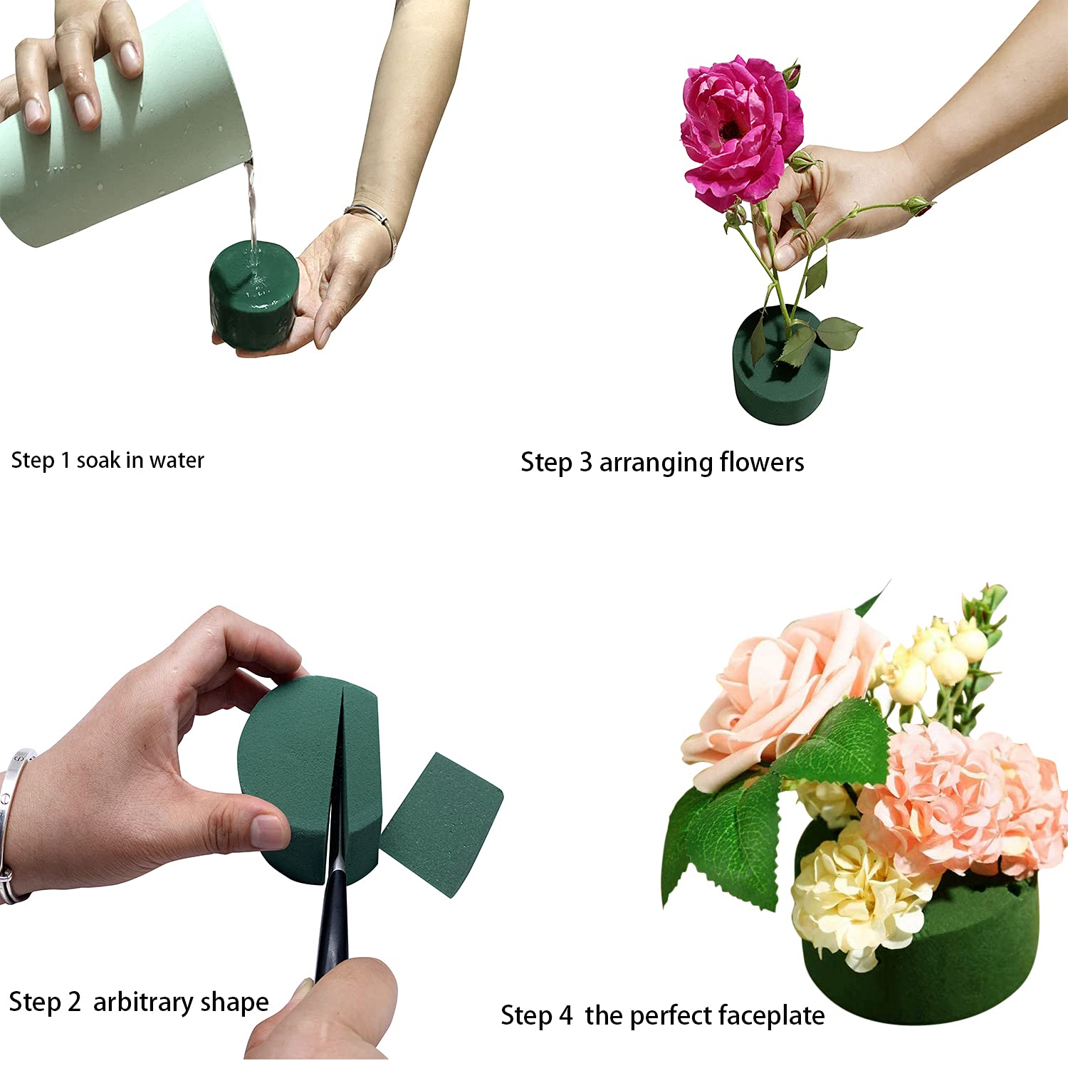 Snapklik.com : WANBAO 12 Pcs 3 Inch Round Floral Foam Blocks For Fresh ...