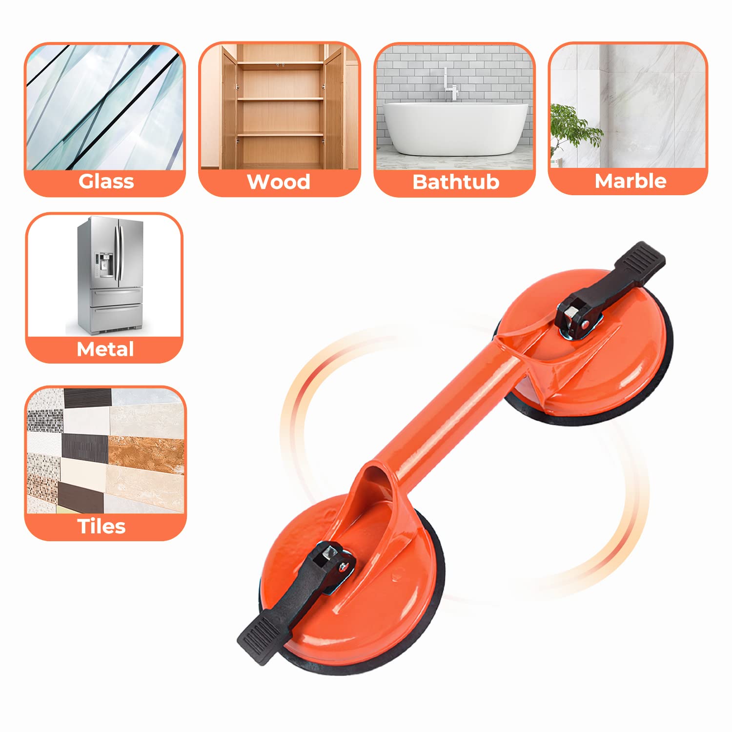 Snapklik.com : Glass Suction Cup, 2 Pack 4.65in Vacuum Suction Cups ...