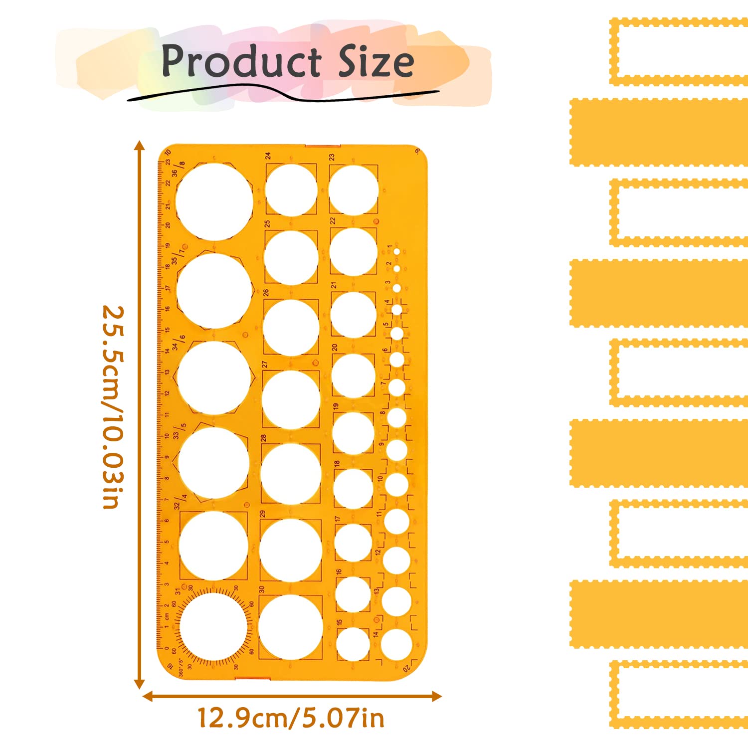Circle Stencil Circle Template Plastic Template Drawing Stencil with 36 ...