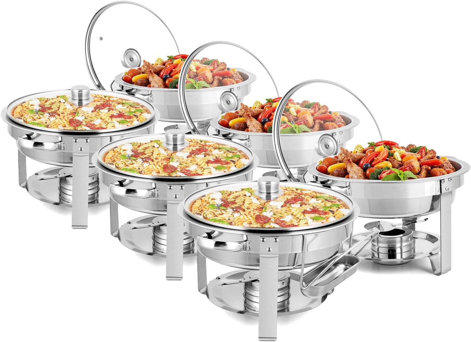 Amazon.com: GAOMON 5QT Chafing Dish Buffet Set of 6 Pack, Round ...