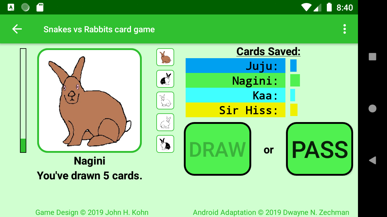 Snakes vs Rabbits card game - App on Amazon Appstore