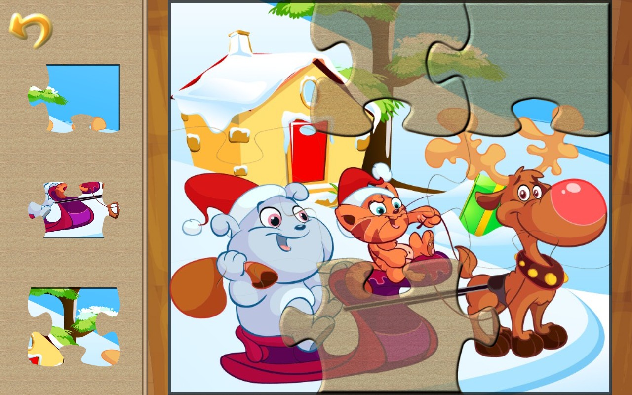 Happy Christmas Time with Santa Claus, Snowman, Elf, Reindeer Jigsaw ...