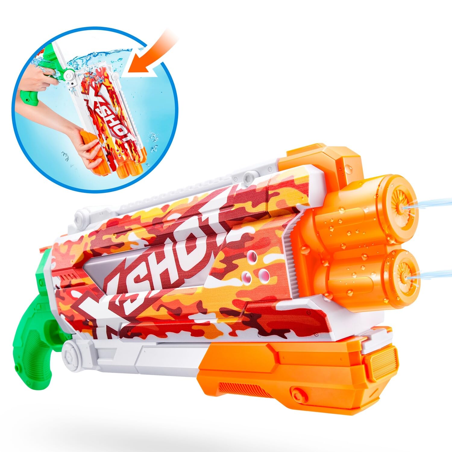Revolver Toy Zuru X-Shot Skins Water Pistol - Pump Action Fast-Fill ...