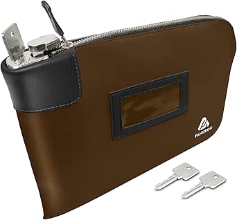 Amazon.com: Waterproof Cash Bag with lock and 2 Keys, Money bag with ...