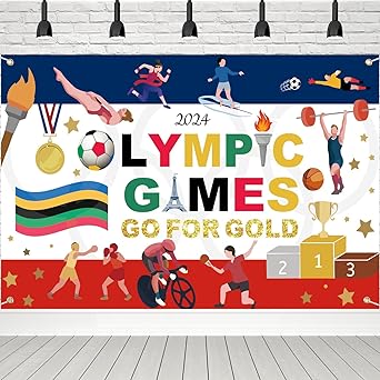 Olympics Decorations Banner, Long Backdrop Olympic Flag Themed Party ...