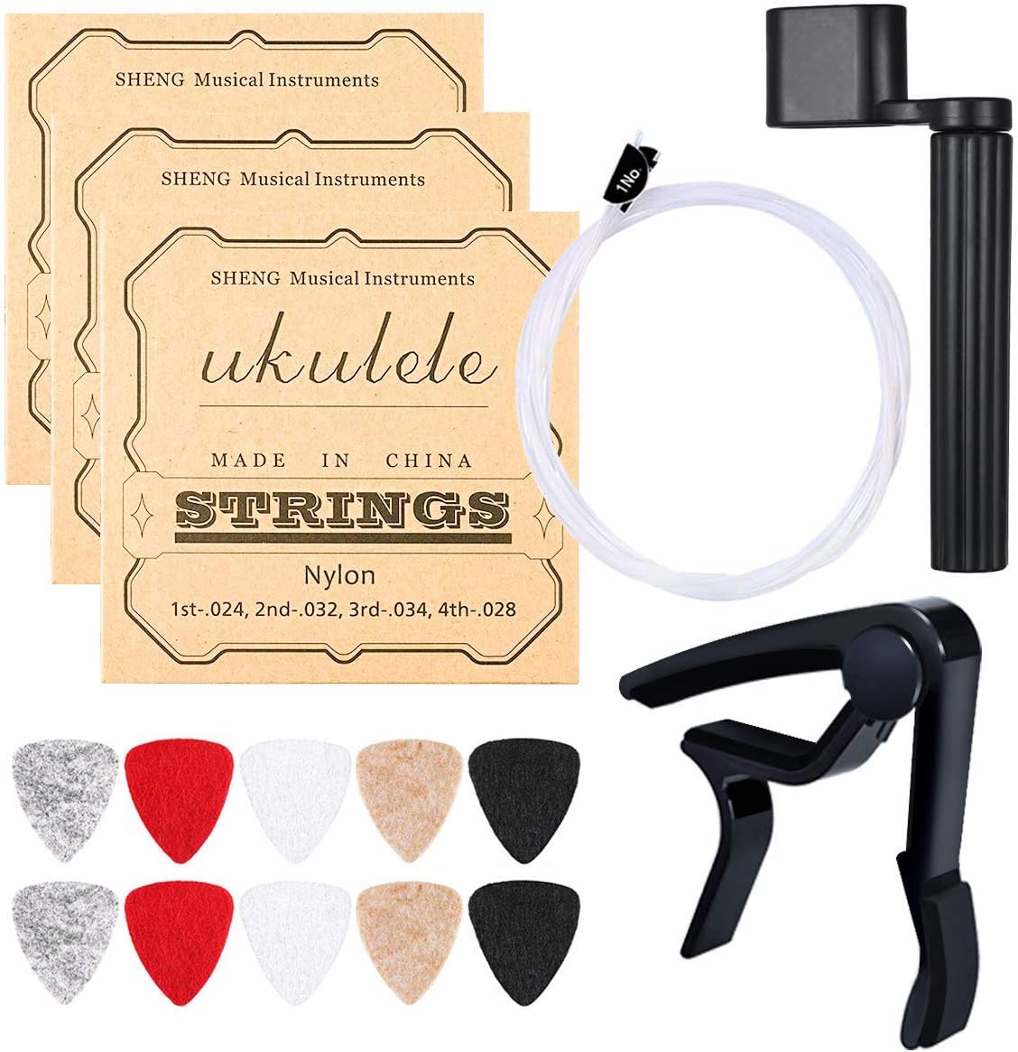 Amazon.com: Ukulele Strings, Yoklili 5 Sets of Nylon Ukulele Strings ...