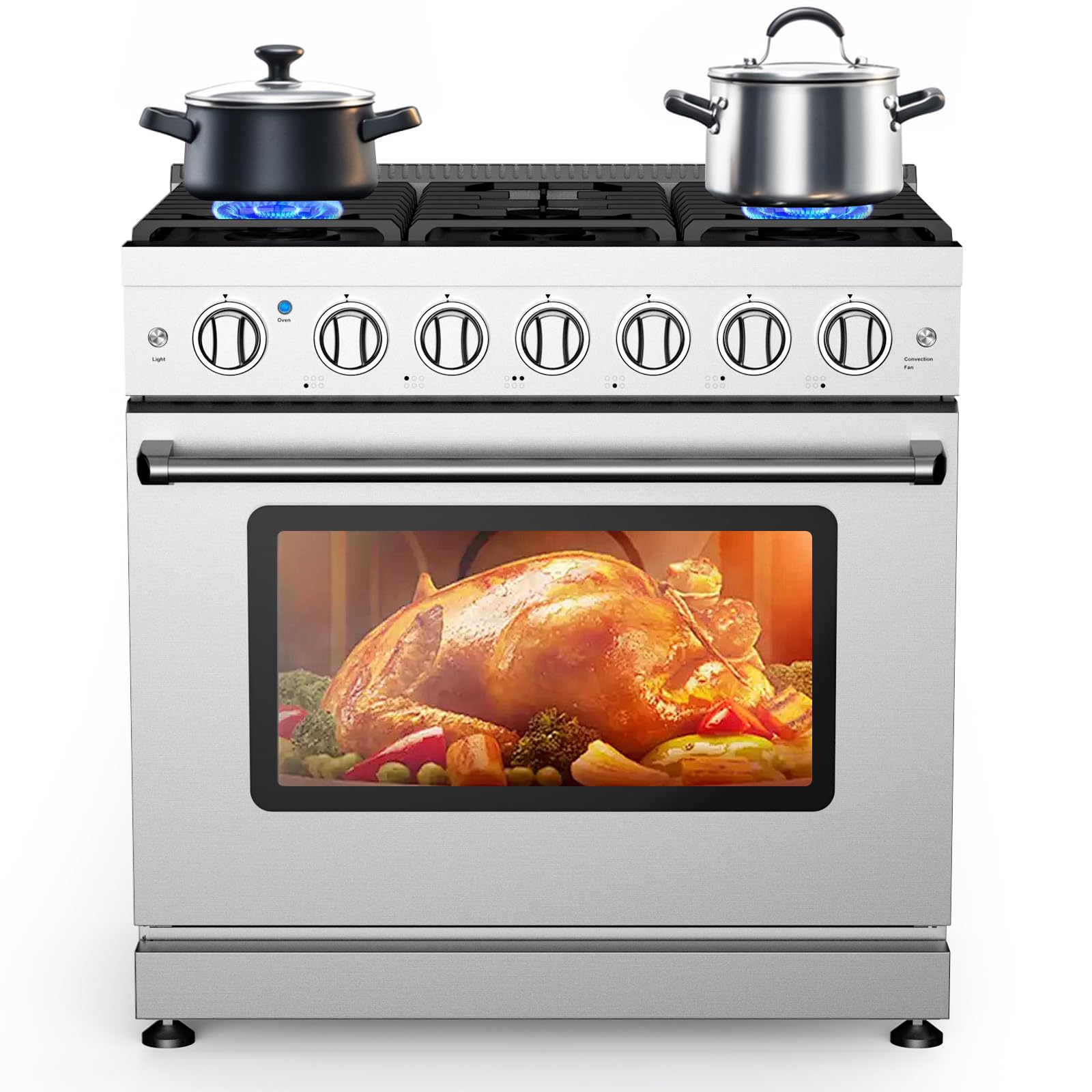 Amazon.com: GarveeTech 36” Freestanding Gas Range Stove with 6 Sealed ...