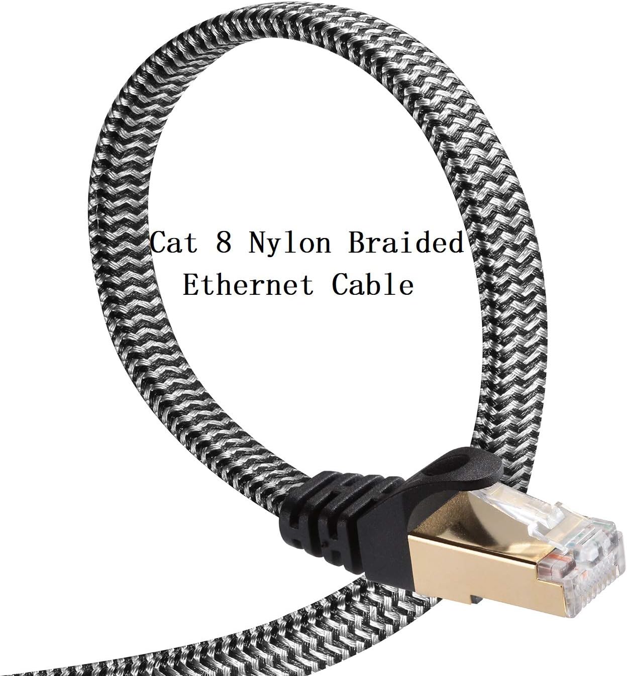 Amazon.com: DanYee Cat 8 Ethernet Cable, 50FT Nylon Braided Flat ...
