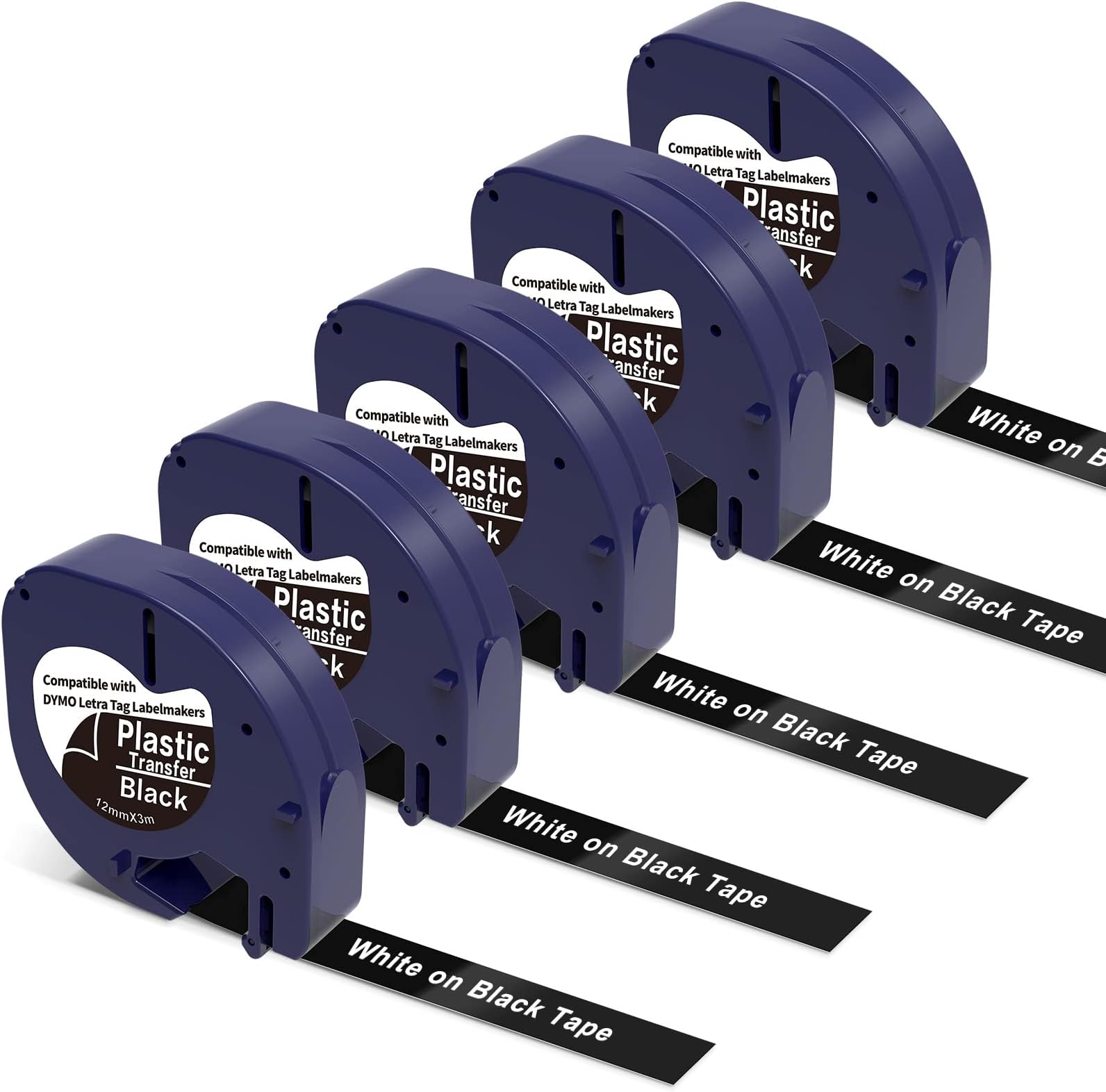 Amazon.com: Dymo D1 Standard Labelling Tape 12mm x 7m - White on Black ...