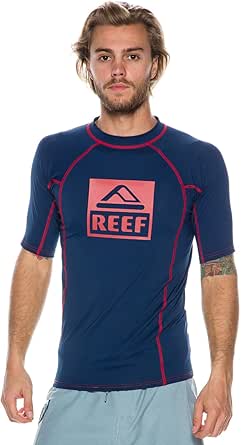 Amazon.com: REEF Logo SS Rash Guard - Navy - L : Clothing, Shoes & Jewelry