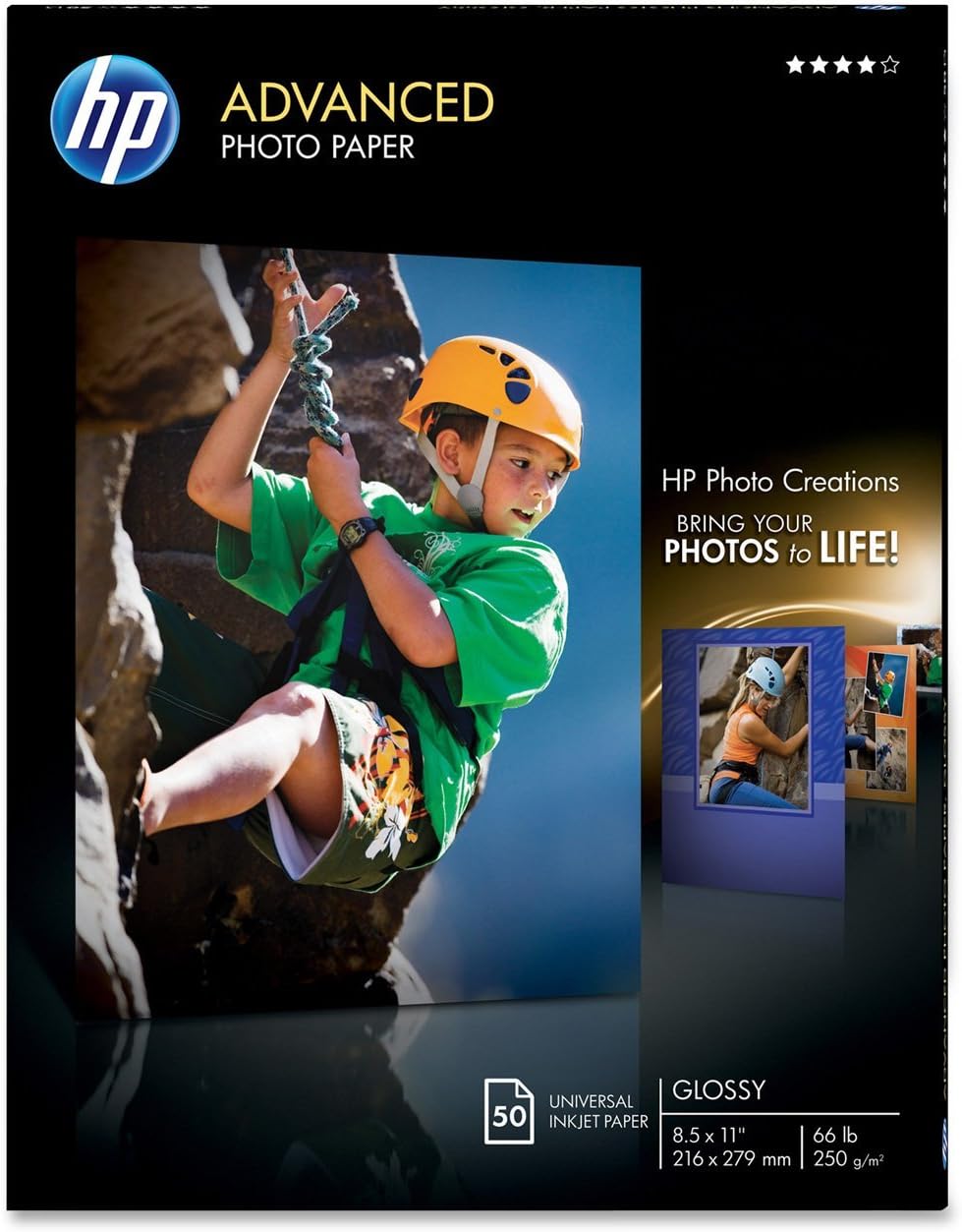 Amazon.com : HP Glossy Advanced Photo Paper for Inkjet, 8.5 x 11 Inches ...