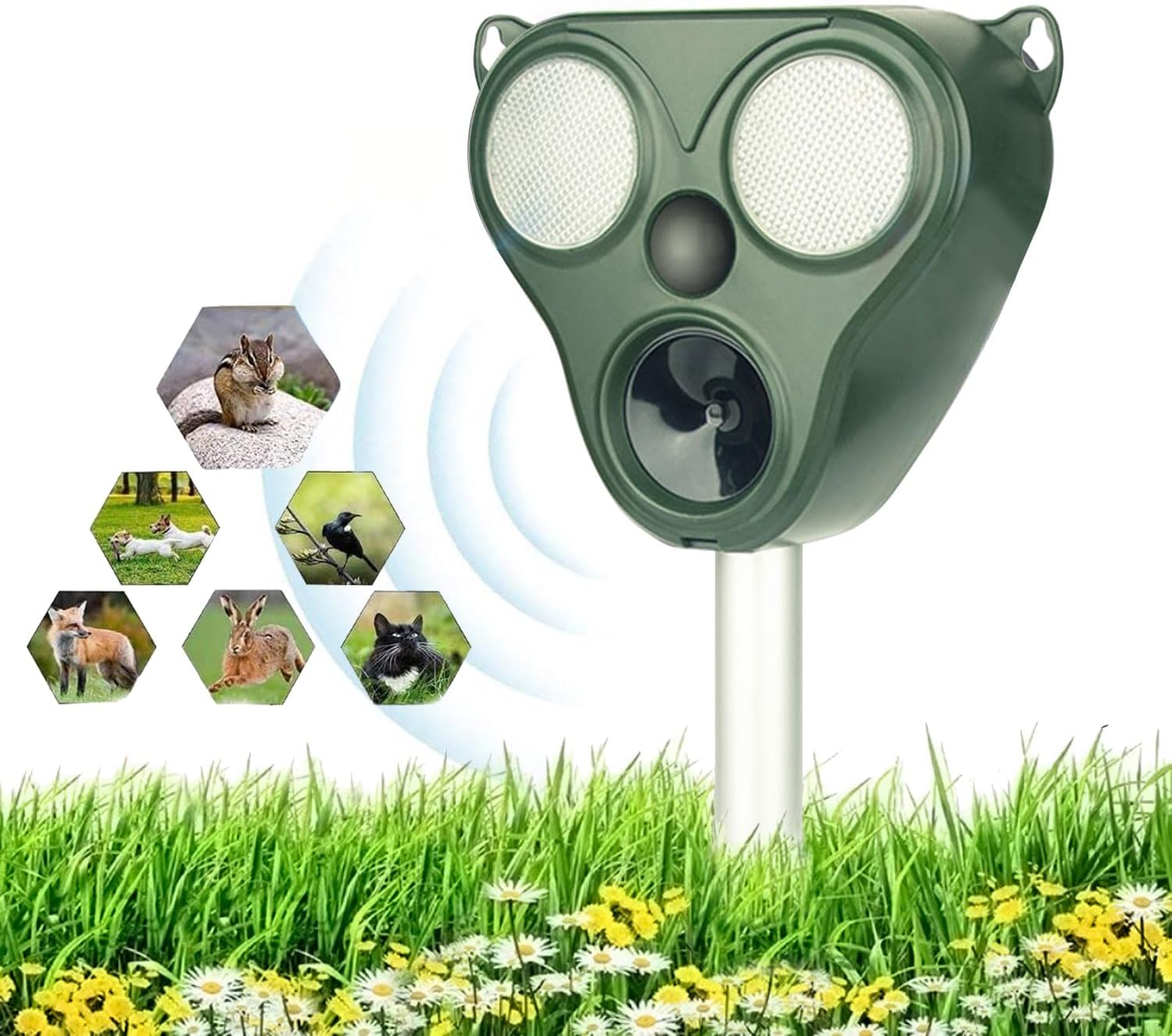 Amazon.com: Ultrasonic Solar Outdoor Animal Repeller, Ultrasonic Fox ...