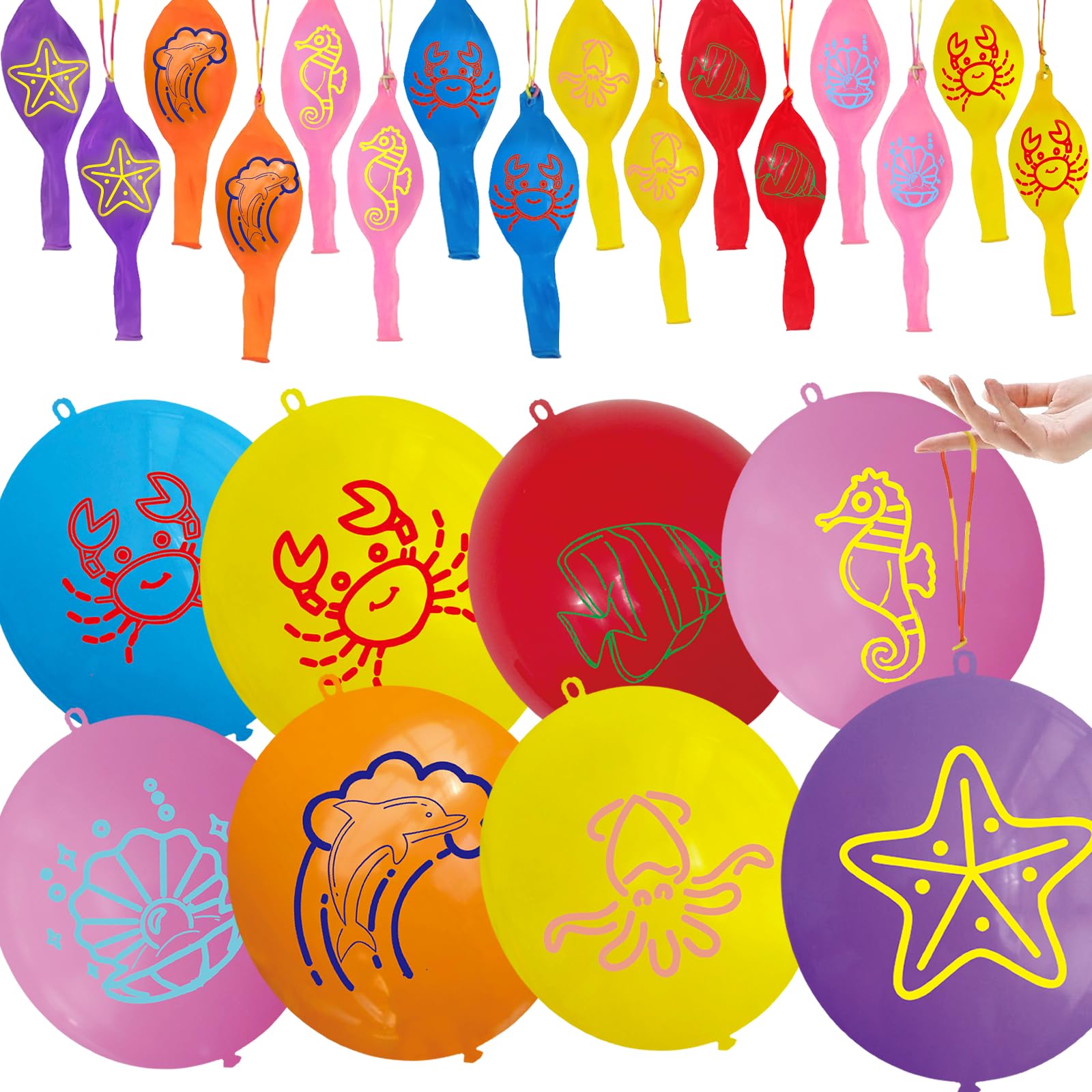 Snapklik.com : 24 Pcs Sea Animals Punch Balloons, Ocean Theme Party ...