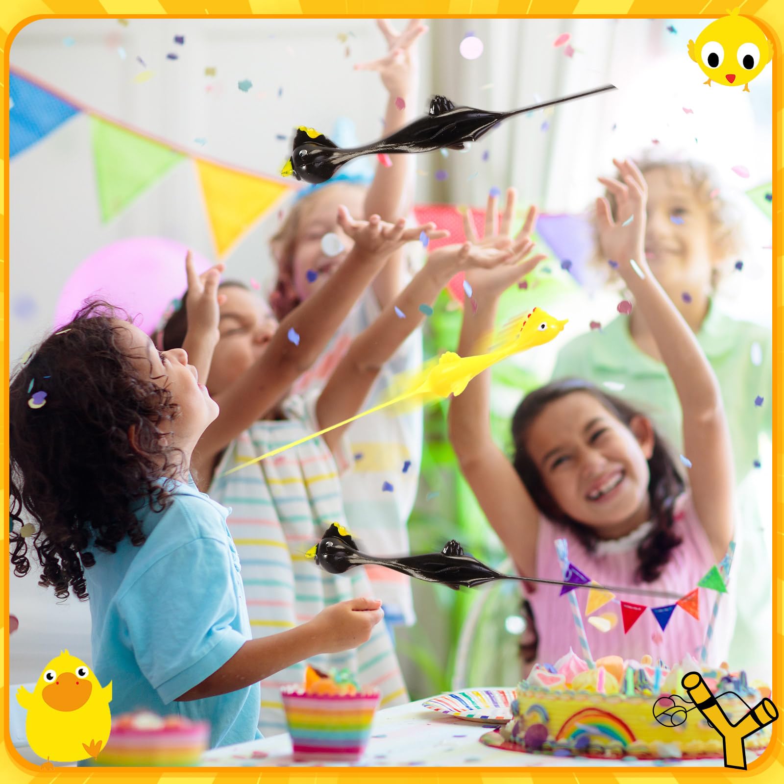 Snapklik.com : Poen 400 Pcs Slingshot Chicken Catapult Toy Flying ...