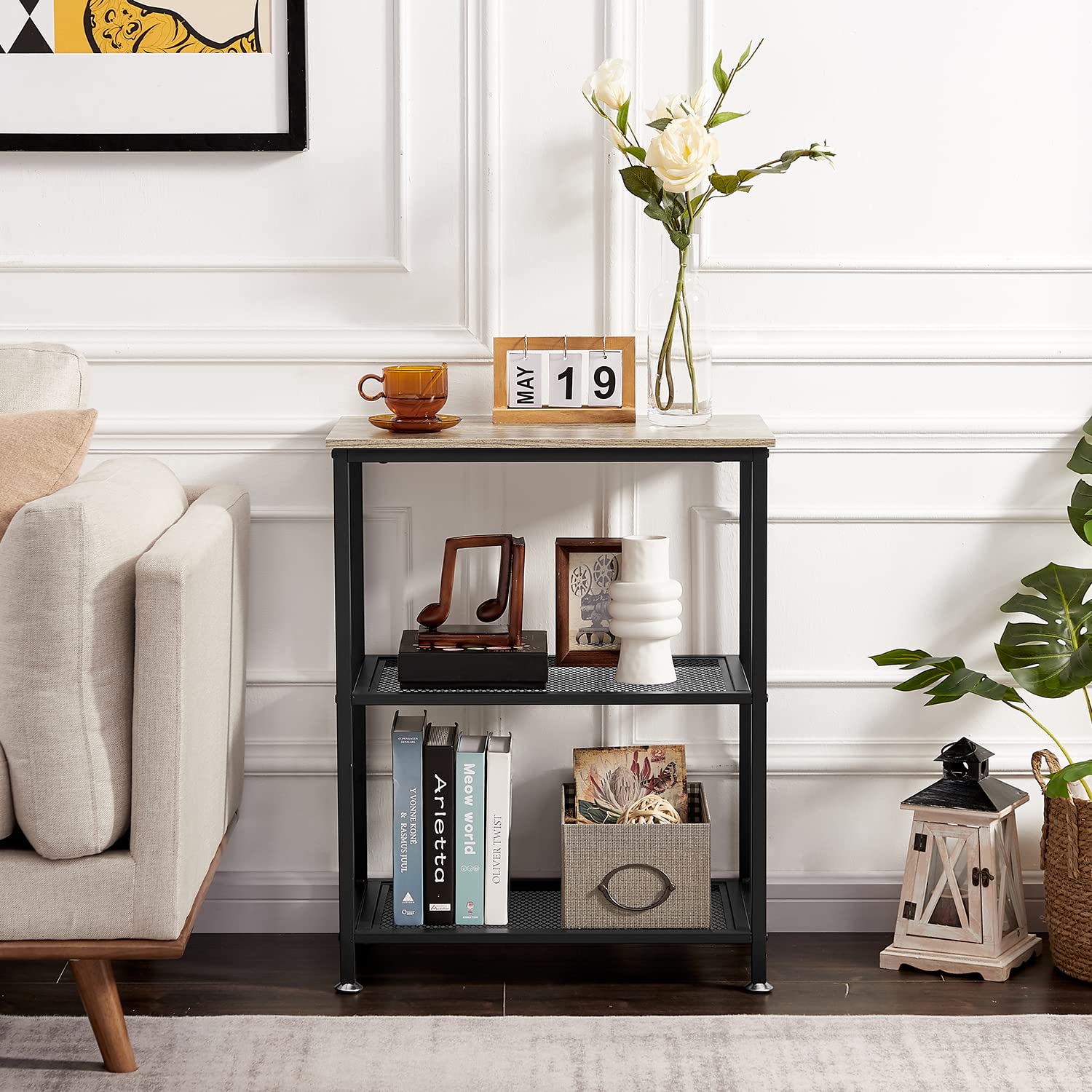 Snapklik.com : VECELO Tall End Side Tables, 30" Height Nightstand