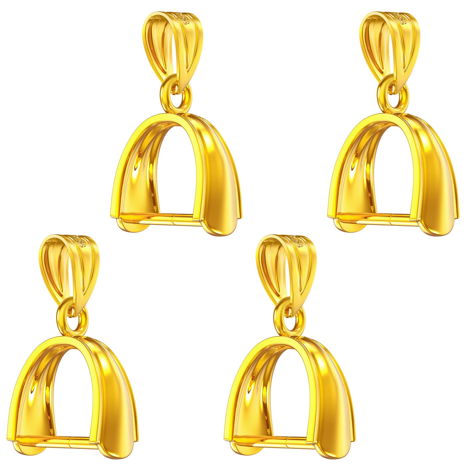 Amazon.com: Qulltk 14K Gold Plated 925 Sterling Silver Pinch Bails for ...