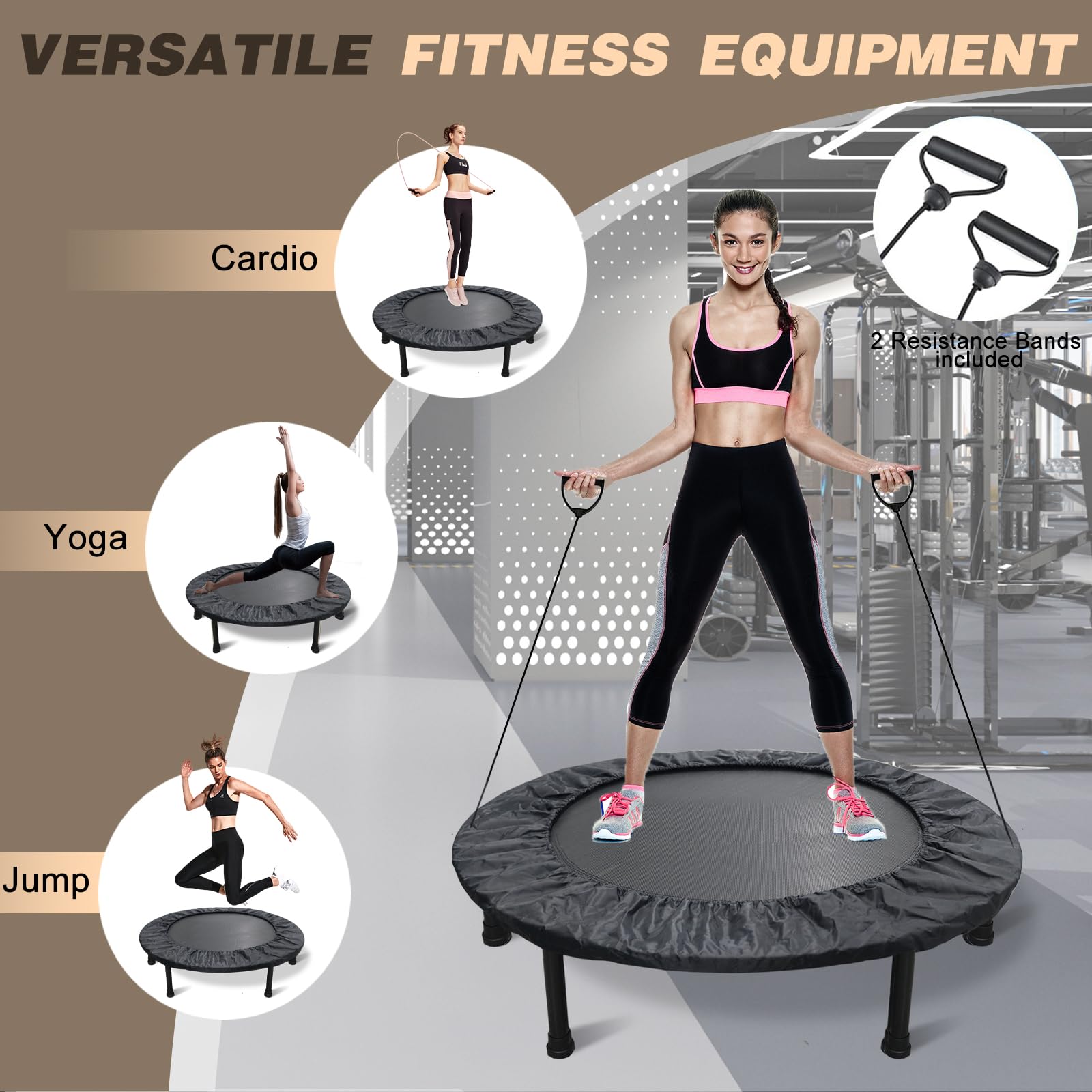 Snapklik.com : JUSTJUMP 38 Mini Foldable Tranpoline Max Load 275lbs ...