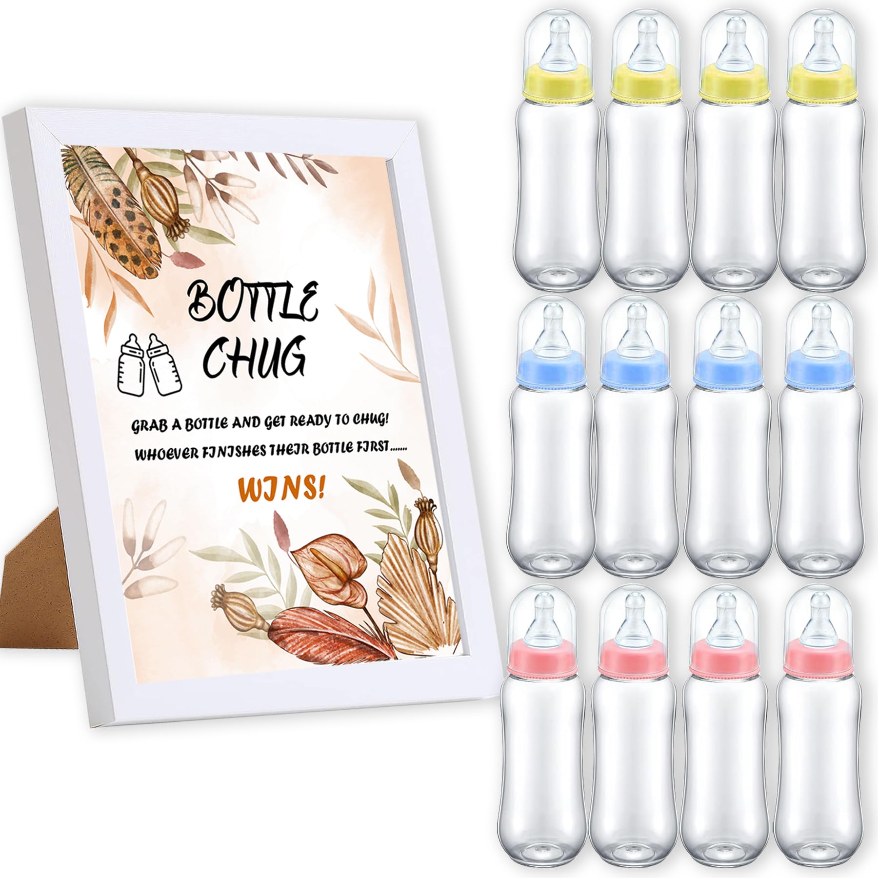 Amazon.com: Baby Bottle Chugging Game Baby Shower MDF Bottle Chug Sign ...