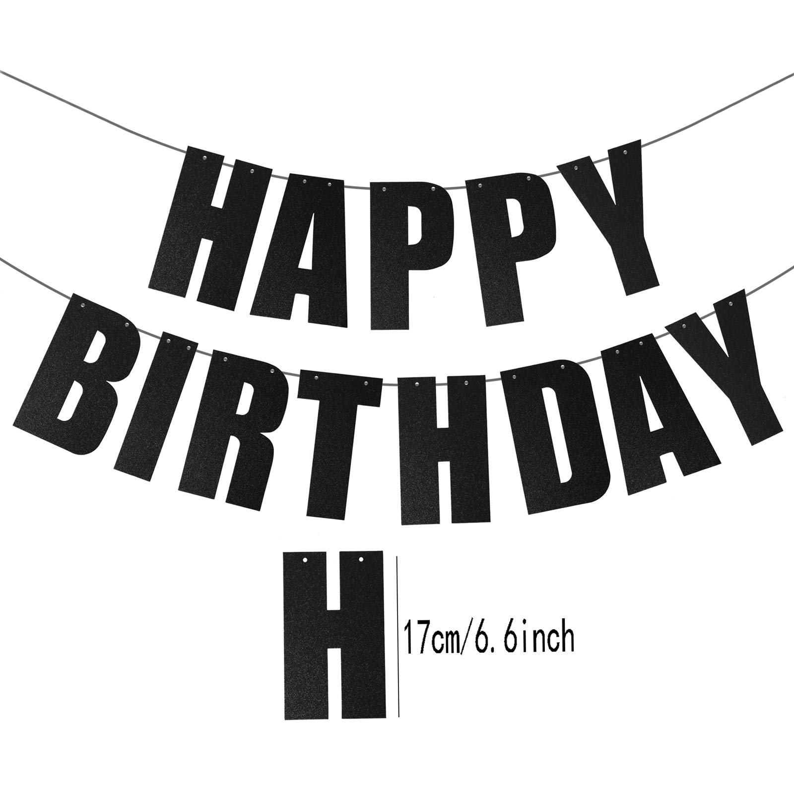 Happy Birthday Lettering Black