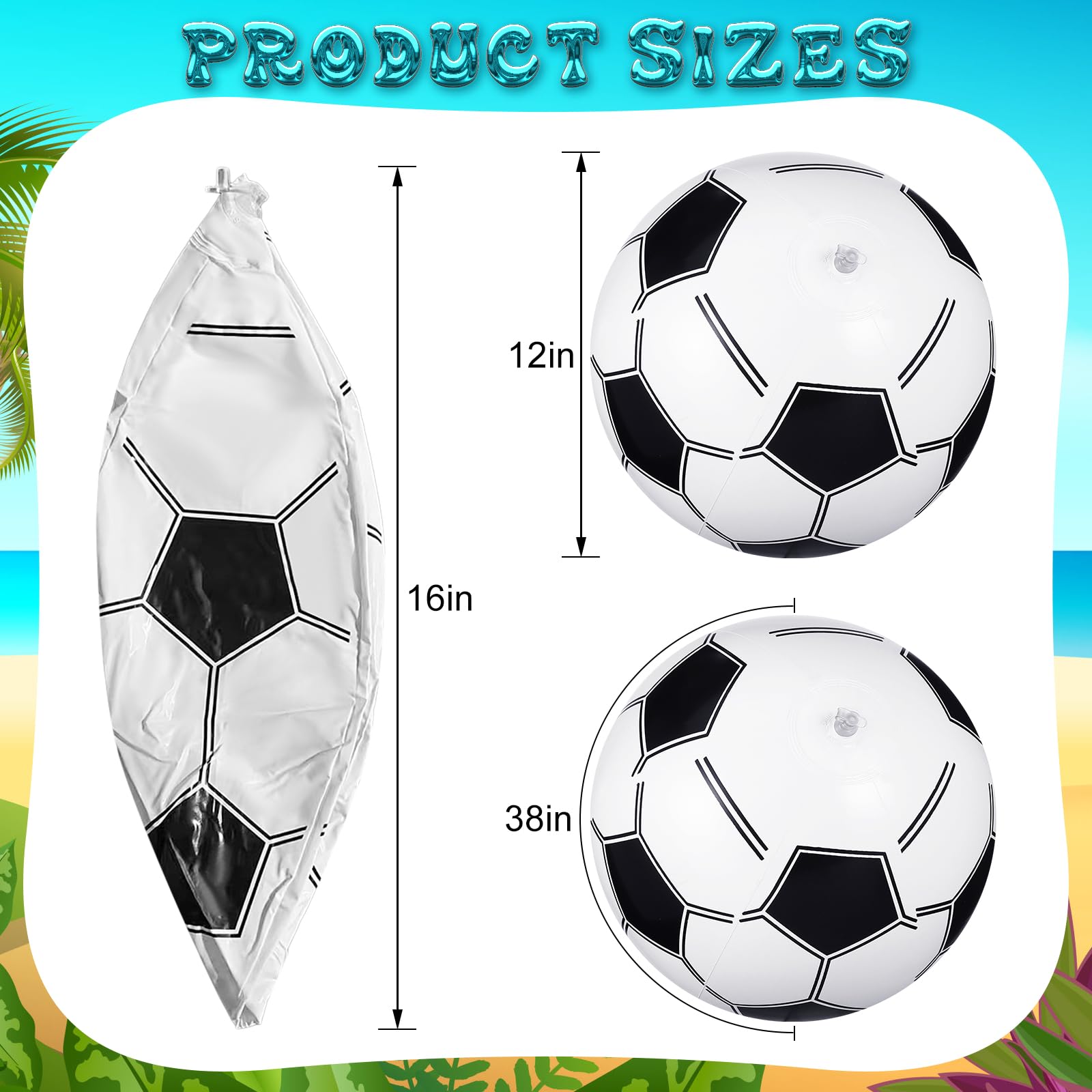 Snapklik.com : 12 Pack 16 Inch Soccer Beach Ball Inflatable Beach Ball ...