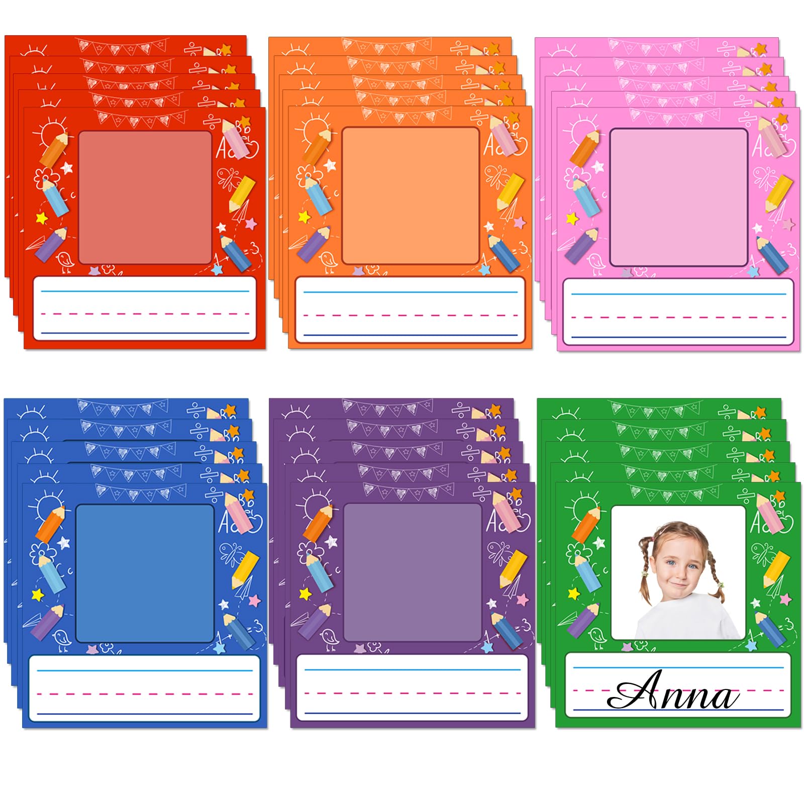 Amazon.com: Starboling Kids Name Tags,48 Pcs Adhesive Desk Nameplates ...