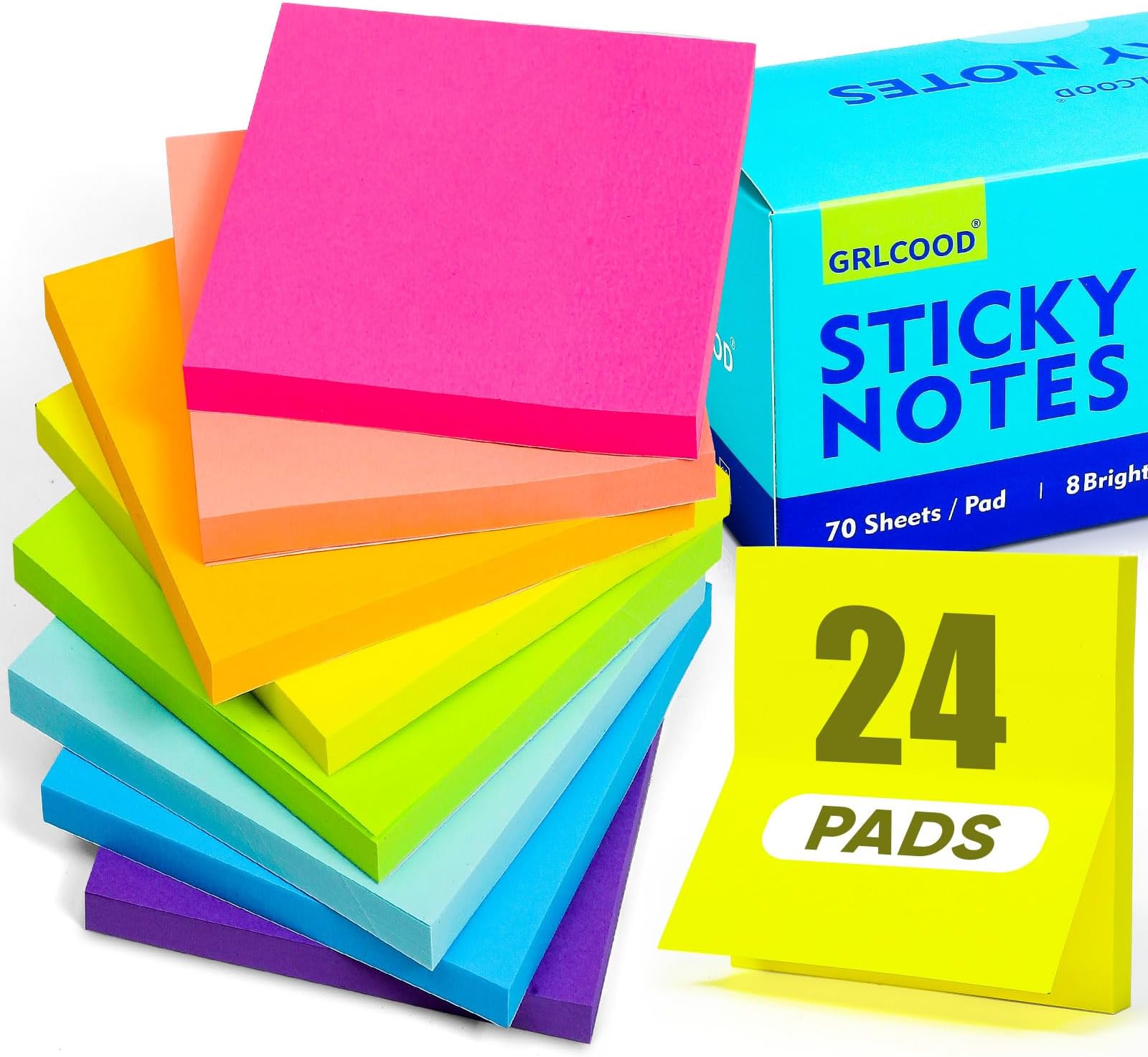 Amazon.com : 12 Pack Sticky Notes, 3x3 Inch Colorful Sticky Note, 50 ...