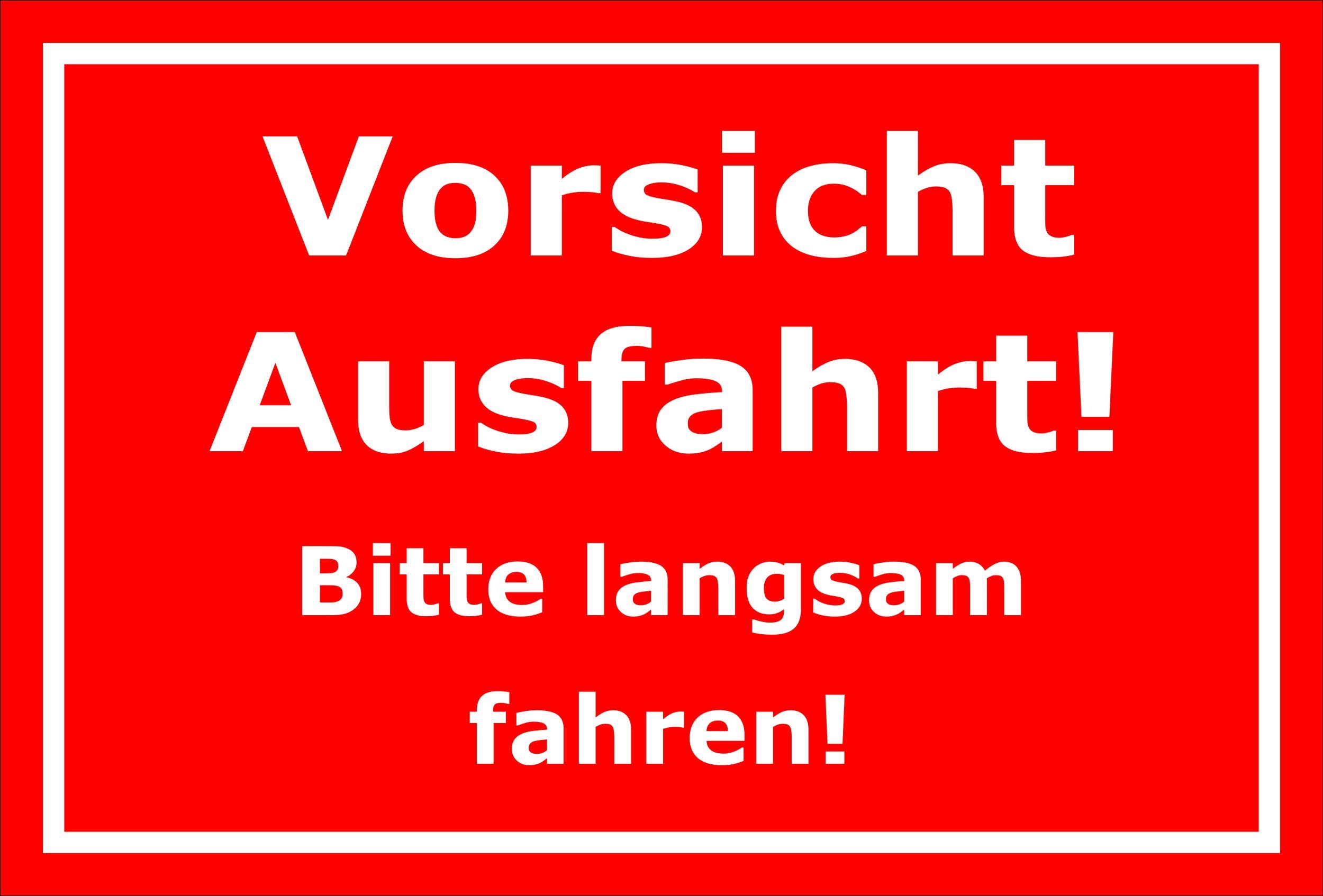 Sign Caution Exit Please Drive Slowly 15 x 20 cm, 20 cm and 30 cm ...