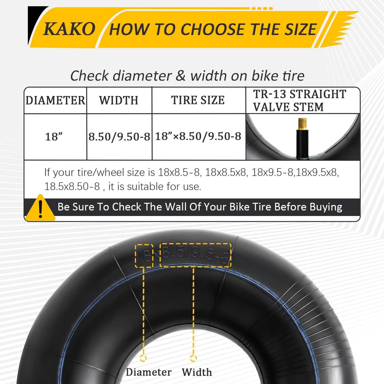 Snapklik.com : 18x8.50-8/18x9.50-8 Inner Tube Replacement For Mowers ...