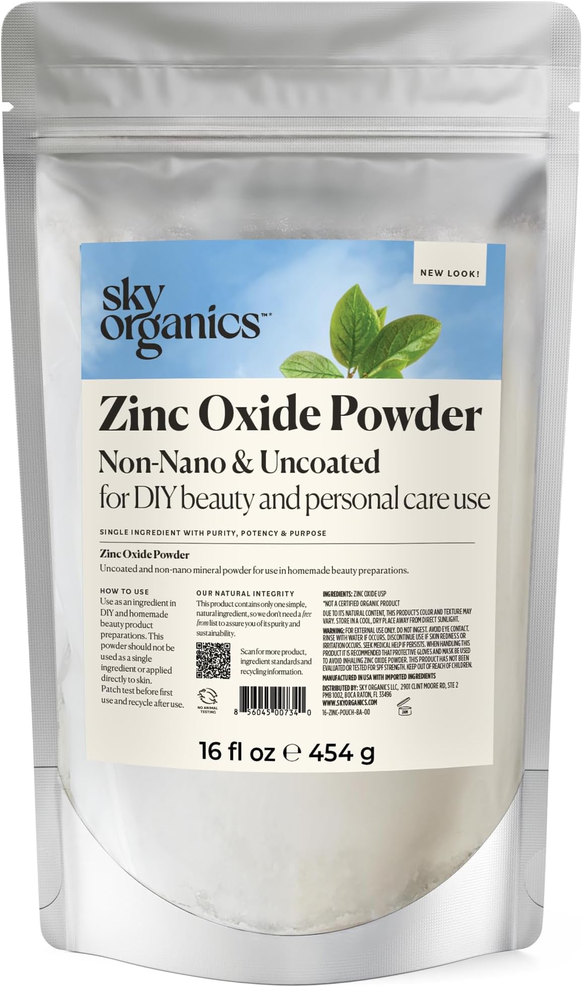 Amazon.com: Sky Organics Zinc Oxide Powder, Non-Nano, Uncoated, DIY ...