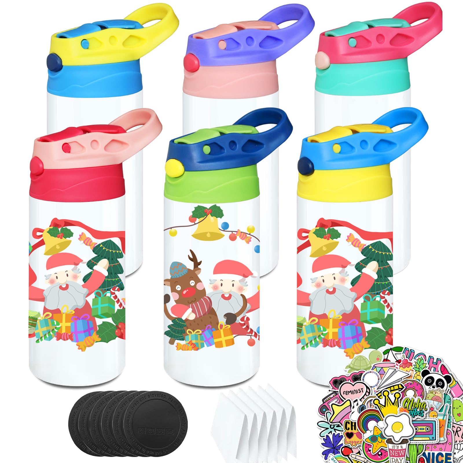 Amazon.com: Gekestory 6 PACK Kids Sublimation Tumblers, 12oz ...
