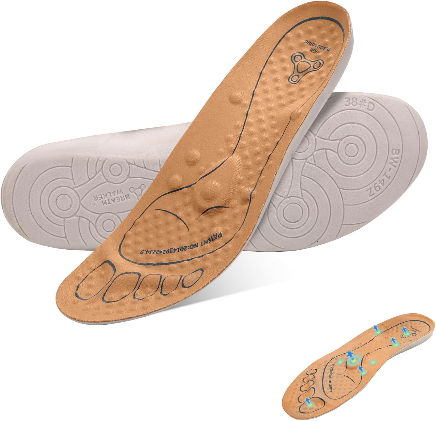 Amazon.com: Bine Jinn Go Acupressure Insoles for Women Men - Magnetic ...