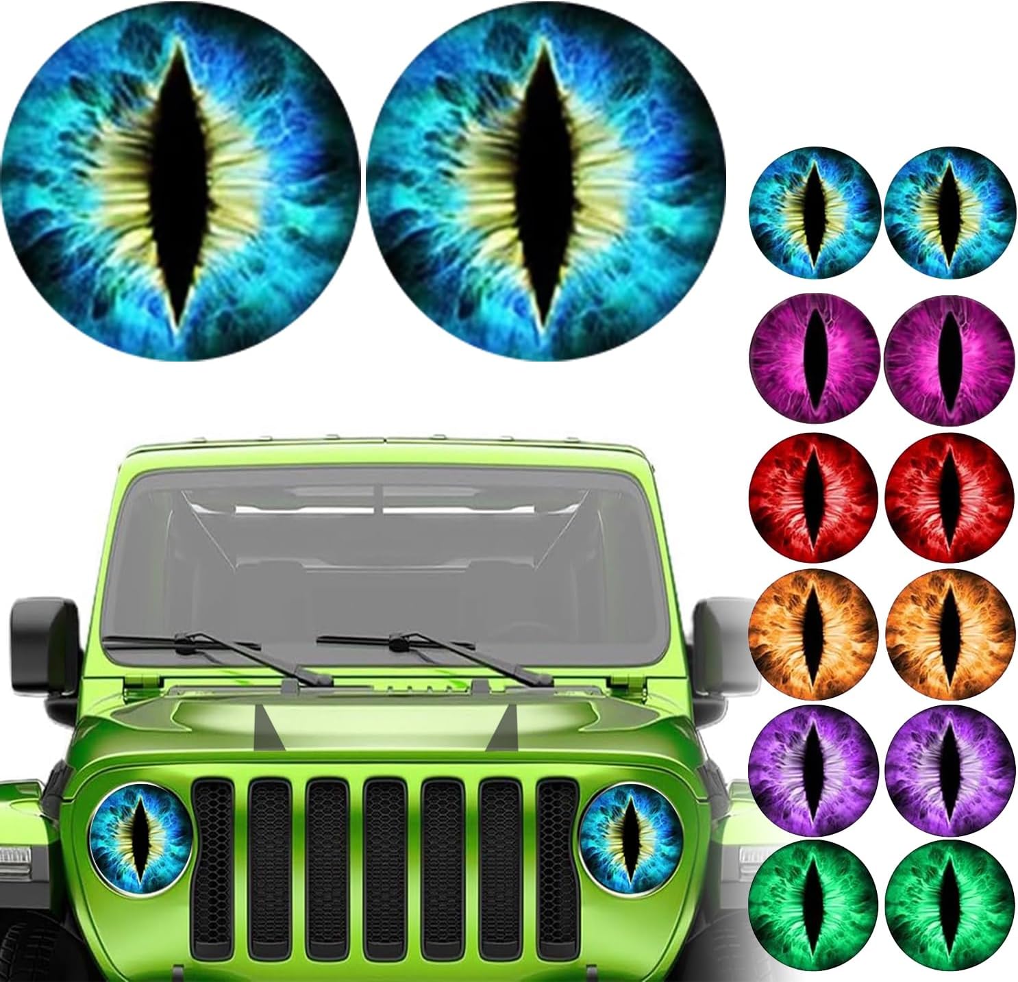 Amazon.com: Beast Eyes Headlight Decals, 3D Stereo Eye Headlight Decal ...