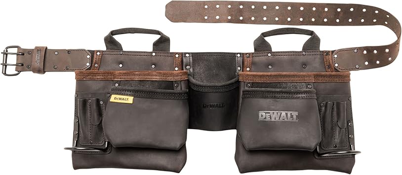 Amazon | DEWALT Tool Belt, Apron with 11 pockets, 2 handles, Leather ...
