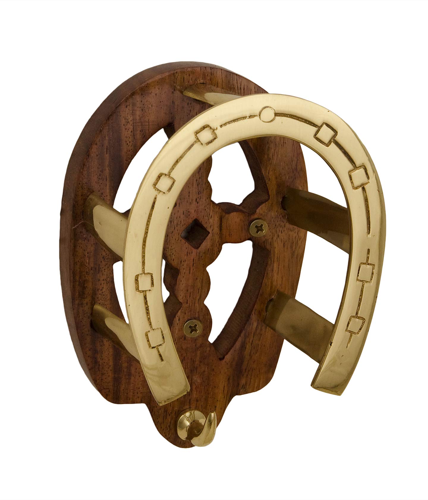 Amazon.com: Tack Room Studio Brass Horseshoe Bridle Rack (Brass & Wood ...