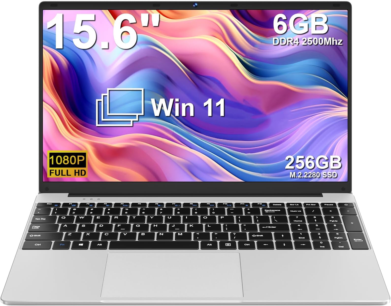 Amazon.com: Ruzava 15.6" Traditional Laptop 6 GB DDR4 256 GB SSD J4105 (Up to 2.5Ghz) 4-Core Win ...