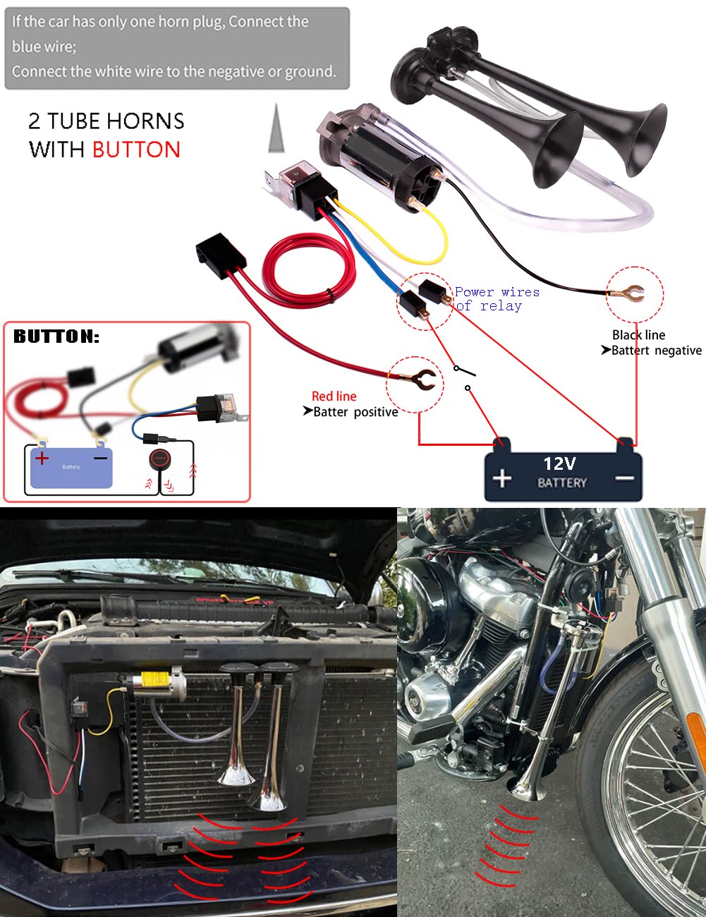 Snapklik.com : Train Horn For Truck 150db 12V,BANHAO Super Loud Dual ...