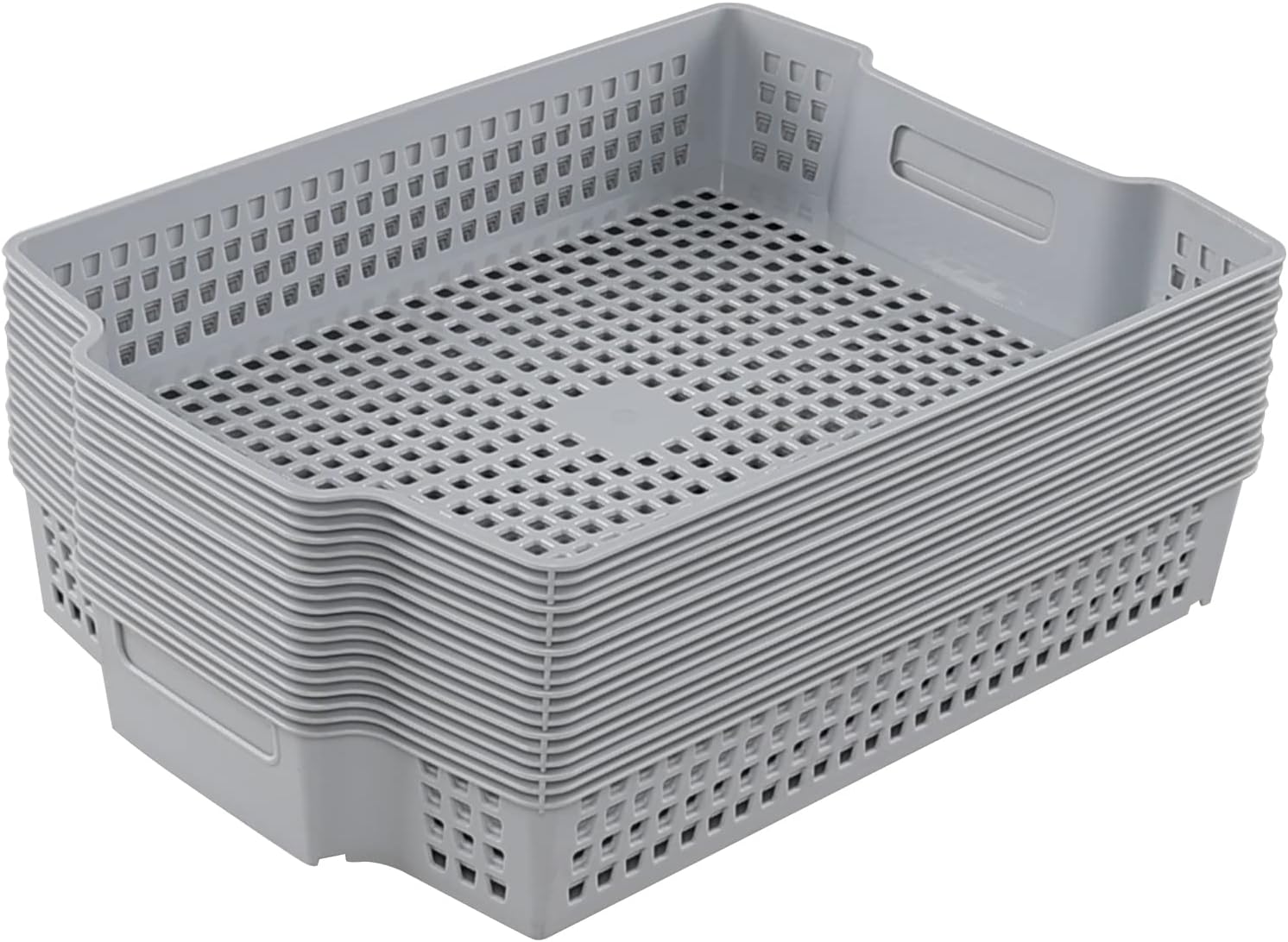 Amazon.com: Ramddy 6 Pack Stacking A4 Paper Storage Basket Tray, Grey ...