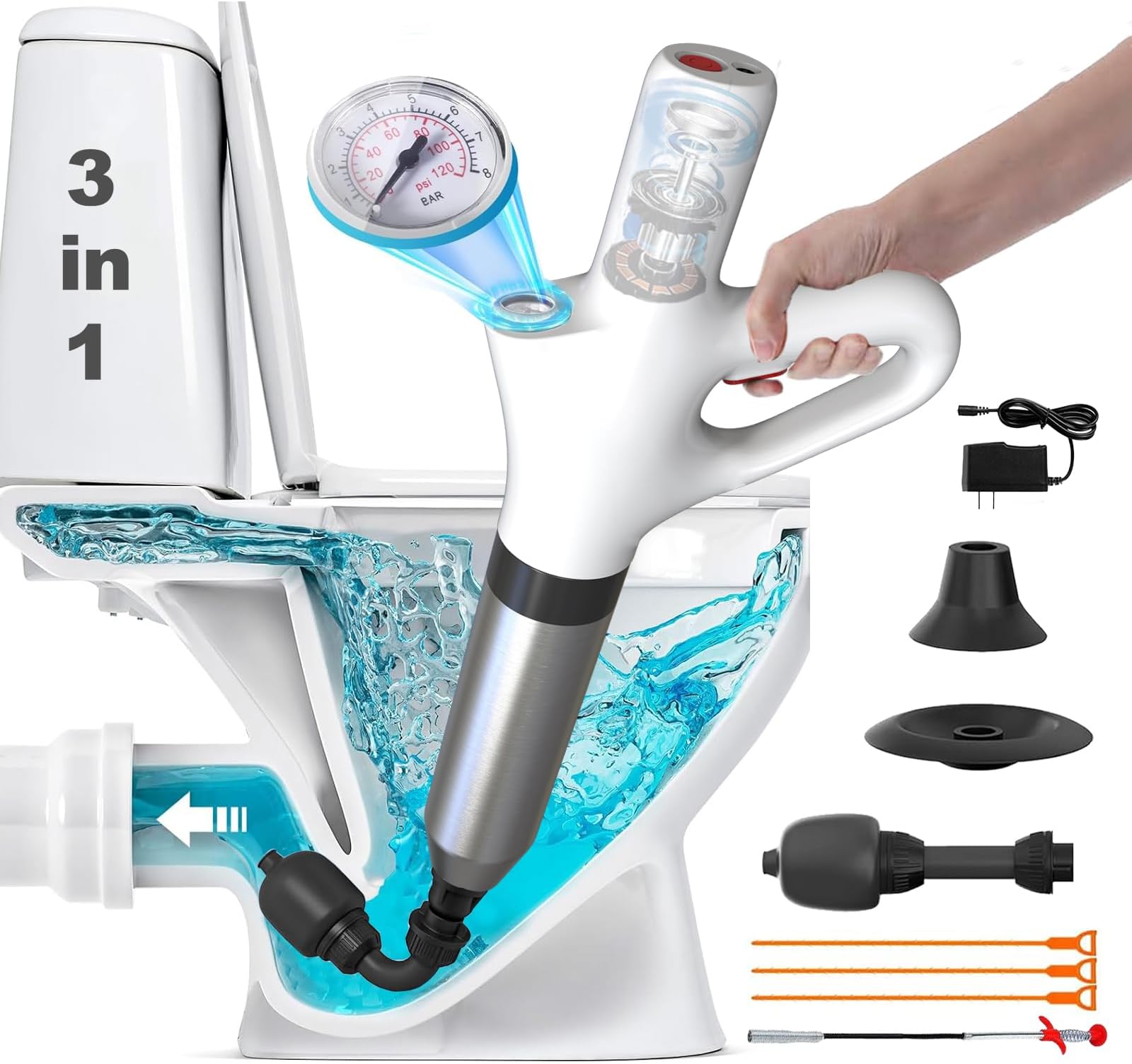 Amazon.com: Puniarmu Electric Toilet Plunger,Unclog In One Shot,Remover ...