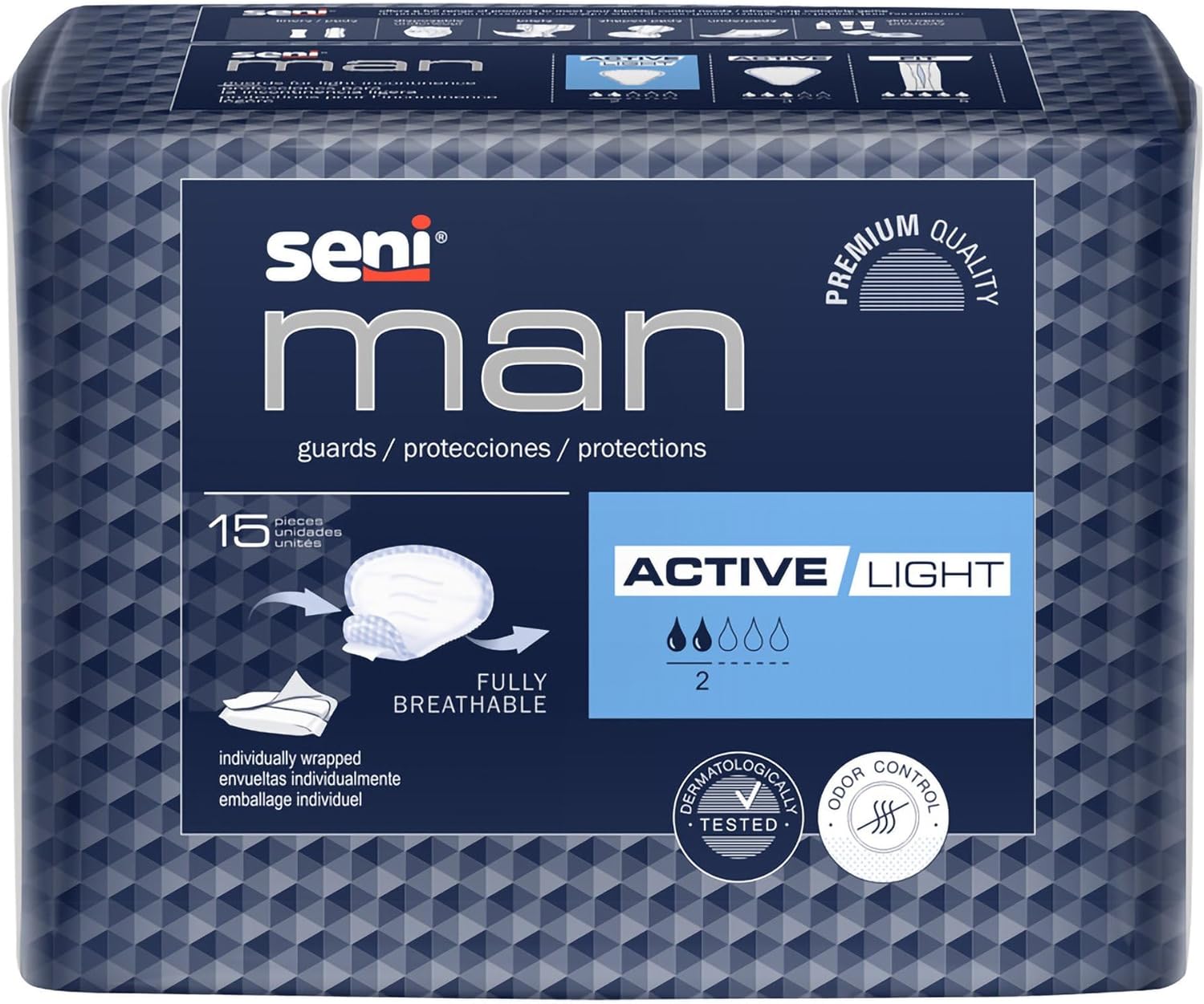 Amazon.com: Seni Man Active Guards, Male Incontinence Bladder Control ...