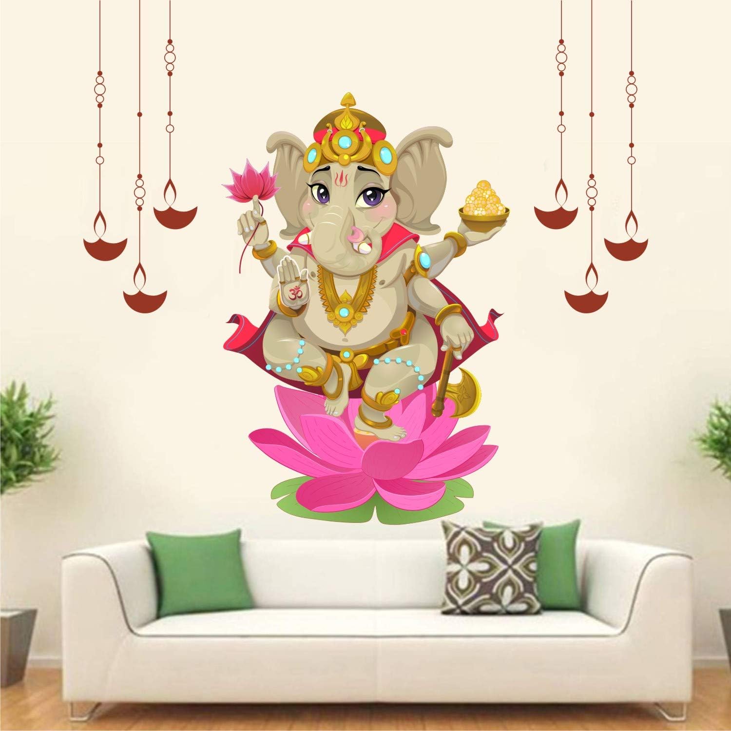 Decals Design 'Shree Ganesh' Wall Decal (PVC Vinyl, 70 cm x 50 cm x 70 ...